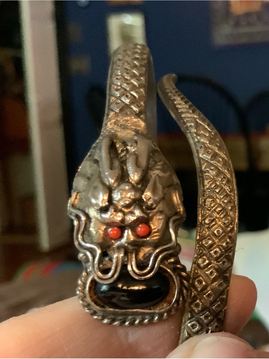 Jewelry | Antique Chinese Silver Dragon Bracelet With Coral Eyes And ...